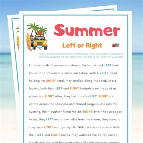 Left Right Game Etsy