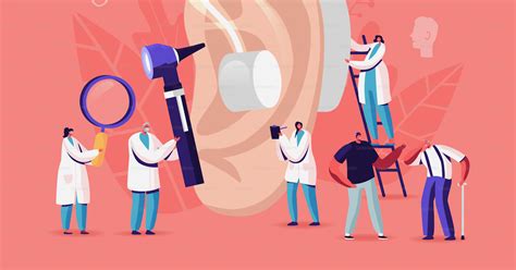 청력 상실 청각 장애 청각 문제가 있는 청각 장애인은 치료를 위해 의사 청력학자를 방문합니다 보청기 진료 예약을 사용하는