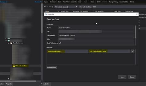 Azure Data Factory Set Metadata Of Blob Container Along With Copy