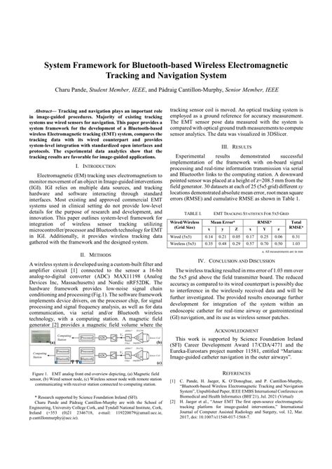 Pdf System Framework For Bluetooth Based Wireless Electromagnetic