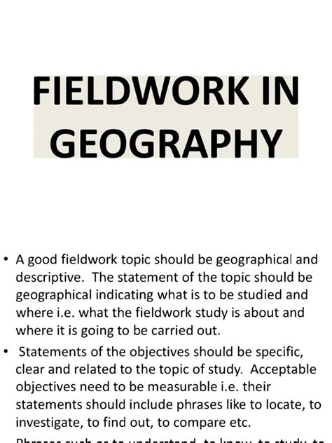 Geography Field Work Download Free Pdf Field Research Experience