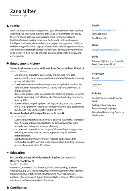 Oracle Business Analyst Resume Examples Resumecat