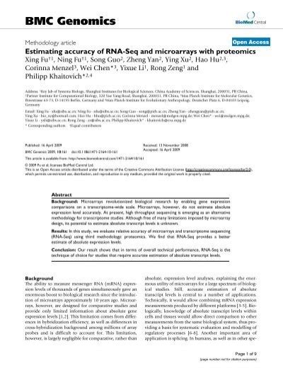 Estimating Accuracy Of Rna Seq And Microarrays With Proteomics