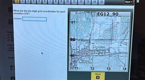 What Are The Six Digit Grid Coordinates For Spot Elevation 210 Answer Square Question Ai