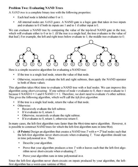 Problem Two Evaluating Nand Trees A Nand Tree Is A
