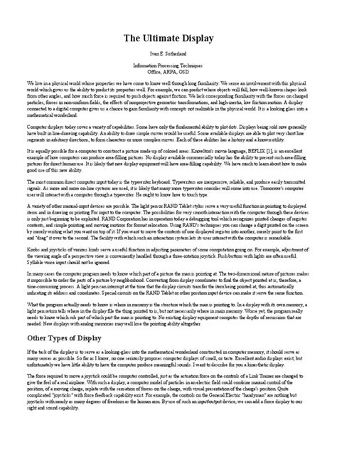 Ivan Sutherlands Historic 1965 Vr Talk The Ultimate Display Pdf