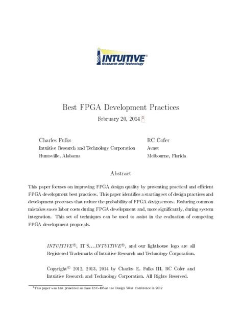 Best Fpga Development Practices 2014 02 20 Pdf Hardware Description