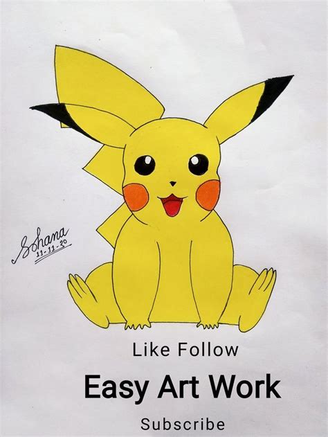 Pikachu Drawing Pikachu Drawing Pikachu Simple Art