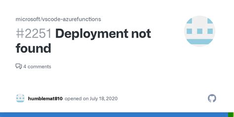 Deployment Not Found · Issue 2251 · Microsoftvscode Azurefunctions · Github
