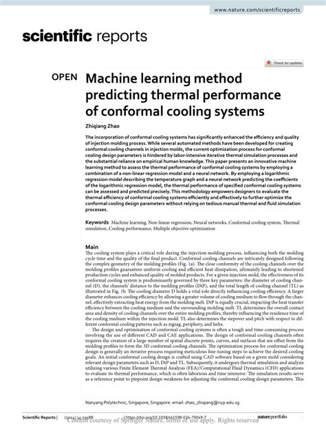 Pdf Machine Learning Method Predicting Thermal Performance Of