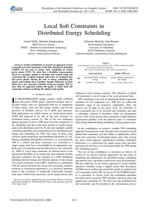 Pdf Local Soft Constraints In Distributed Energy Scheduling
