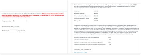 Solved Calculate The Net Present Value Ignoring The Chegg