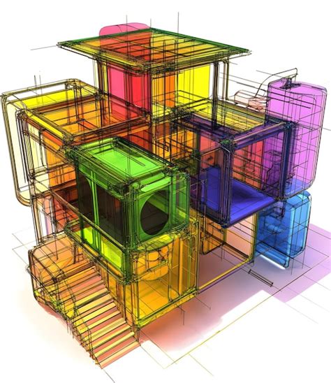 Colorful Abstract Geometric Building Design Premium Ai Generated Image