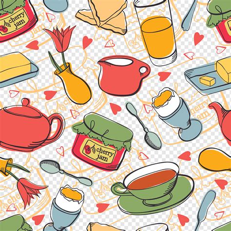 아침 식사 원활한 패턴 Png Pngwing