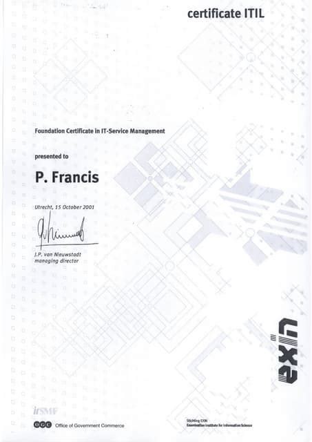 Itil Certificate Pdf
