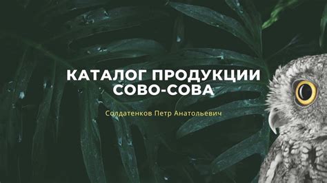 Сово Сова. Каталог компании - YouTube