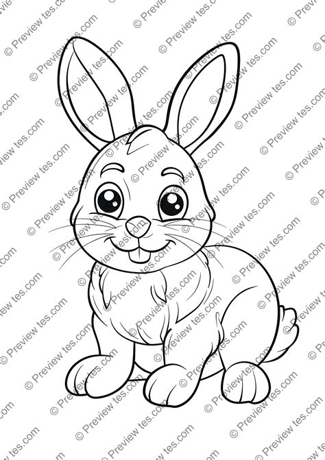 Rabbit Coloring Pages Printable Woodland Animal Art Resource For
