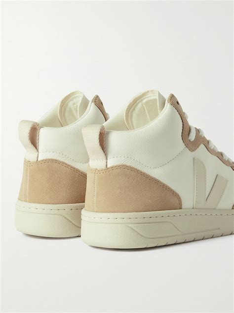 Veja V 15 Rubber Trimmed Leather And Suede High Top Sneakers Brown Veja