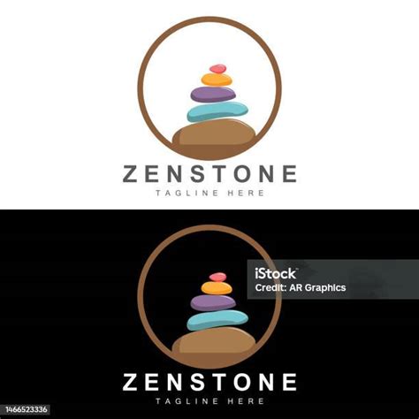밸런스 스톤 심볼 디자인 벡터 테라피 스톤 마사지 스톤 핫 스톤 및 젠스톤 제품 브랜드 일러스트레이션 3차원 형태에 대한 스톡