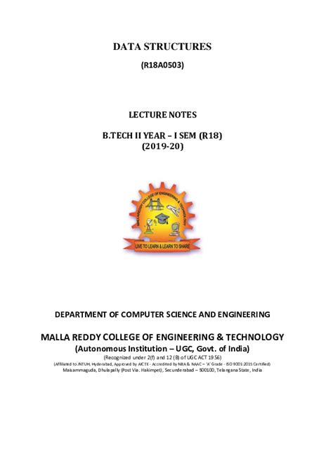 Pdf Data Structures Digital Notes Suresh Masarapu