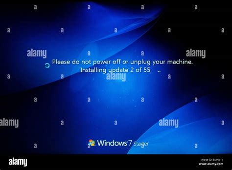 Computer Screen Showing Installation Of Numerous Windows Updates Stock Computer Screen Showing Installation Of Numerous Windows Updates Stock