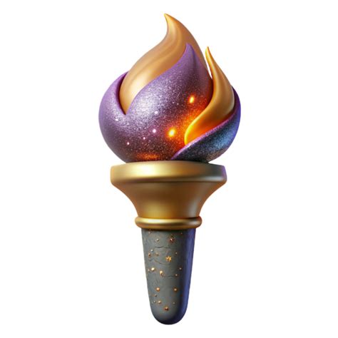 Elegant Traditional Torch Flame With Realistic Lighting Isolated