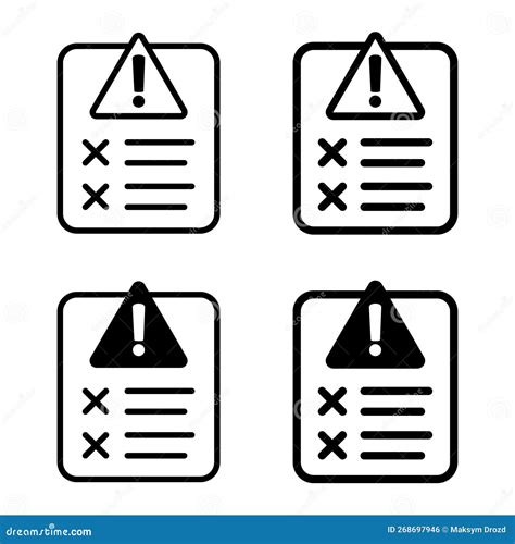 Error Report Icon Failed Test Vector Icon Stock Vector Illustration Of Document Line 268697946
