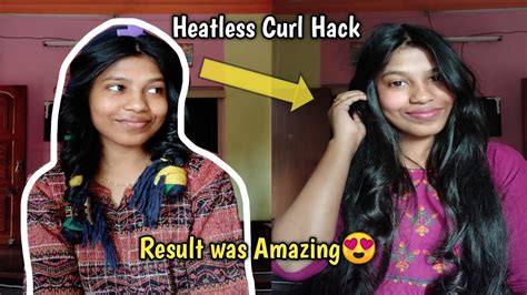 Heatless Curl Hack🔥surprised To See The Result😍💯 Trending Hairstyle Hacks Youtube