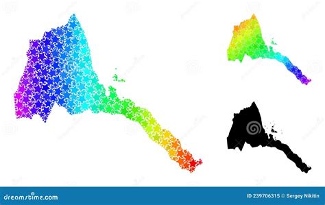 Rainbow Gradient Star Mosaic Map Of Eritrea Collage Stock Vector Illustration Of Gradient