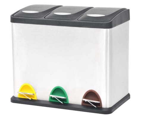 Кош за рециклиране на боклук с педал неръждаема стомана 24 л Vivre