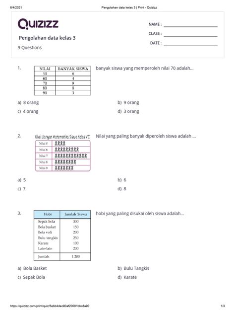 Pengolahan Data Kelas 3 Pdf