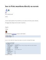 How To Print Smartform Instantly On Execution Course Hero
