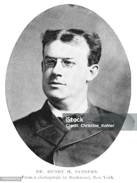 헨리 마틴 샌더스 박사 사진 초상화 기독교 목사와 바사 대학 위원회 뉴욕 주 미국 1920세기 침례교 역사 19세기에 대한 스톡 벡터 아트 및 기타 이미지 Istock
