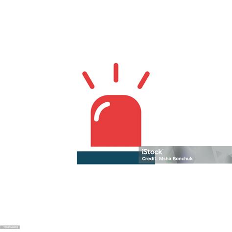 사이렌 점멸 아이콘입니다 경찰 구급차 또는 소방차에 대한 사이렌 비상 신호 벡터 일러스트레이션 경찰관에 대한 스톡 벡터 아트 및