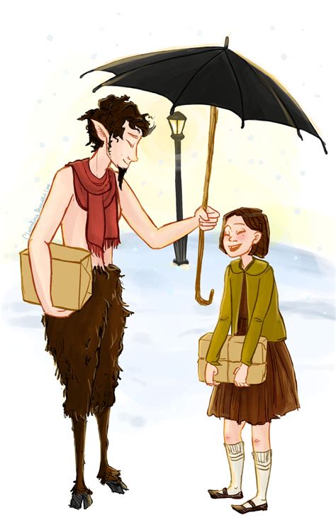 Whimsical Fantasy Illustration Faun And Girl Sharing An Umbrella In