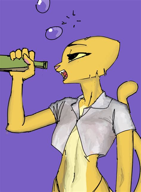 Rule 34 Absurd Res Drunk Drunk Bubbles Katia Managan Khajiit Shirt Smile Thong Yellow Fur