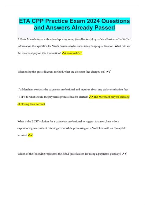 ETA CPP Practice Exam Questions And Answers Already Passed ETA CPP Practice Stuvia US