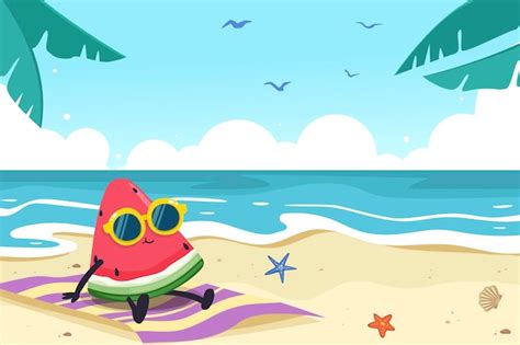 Cute Summer Illustration Premium Vector
