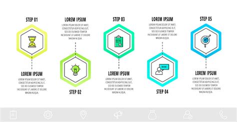 벡터 인포그래픽 육각형은 5단계입니다 평면 템플릿은 다이어그램 웹 배너 워크플로 레이아웃 프레젠테이션에 사용할 수 있습니다 개념에 대한 스톡 벡터 아트 및 기타 이미지