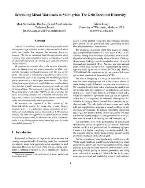 Pdf Scheduling Mixed Workloads In Multi Grids The Grid Execution Hierarchy