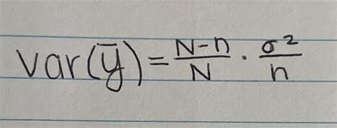 Solved Prove This Equationvarbar Yn Nnσ2n