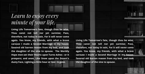Two Columns Of Text In A Photo Html Code Example By Nicepage