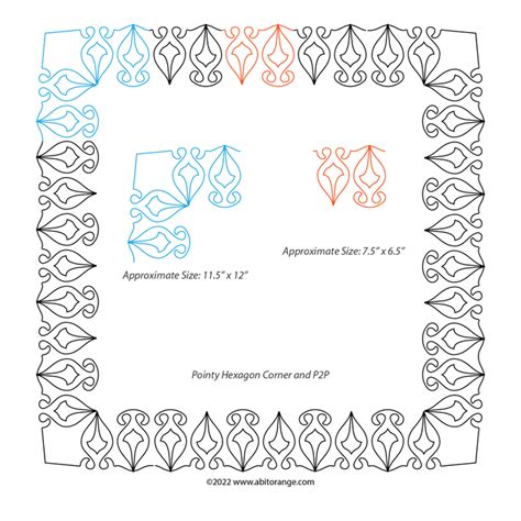 Pointy Hexagons Set Hexagonal Blocks E2e And P2ps Digital Quilting Designs — A Bit Orange