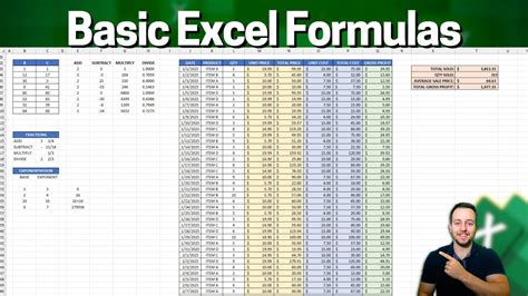 Basic Excel Formulas Add Subtract Multiply Divide Fractions And