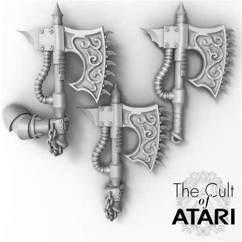 Stl File Chaos Space Marines Chainaxe・3d Print Design To Download・cults