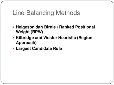Assembly Line Balancing