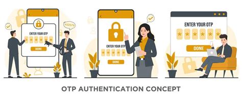 Premium Vector Otp Authentication Secure Verification Onetime