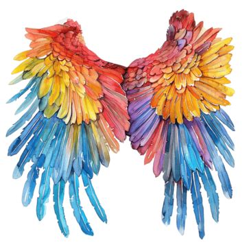 Vibrant Watercolor Bird Wings Artwork Watercolor Bird Wings Png