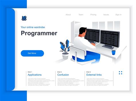 software development isometric landing page 1434573 vector art at vecteezy
