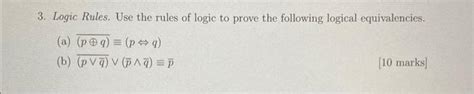 Solved Logic Rules Use The Rules Of Logic To Prove The Chegg Com
